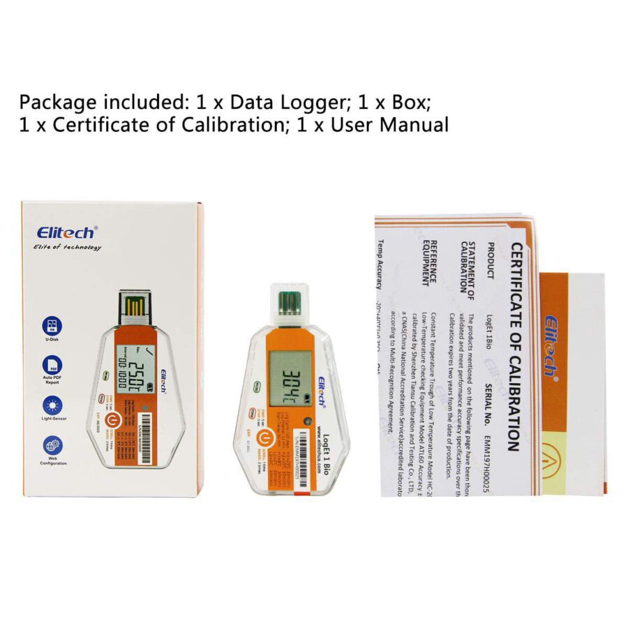 ELITECH เครื่องบันทึกอุณหภูมิ รุ่น LogEt 1 BIO Single-Use | แสงชัยกรุ๊ป